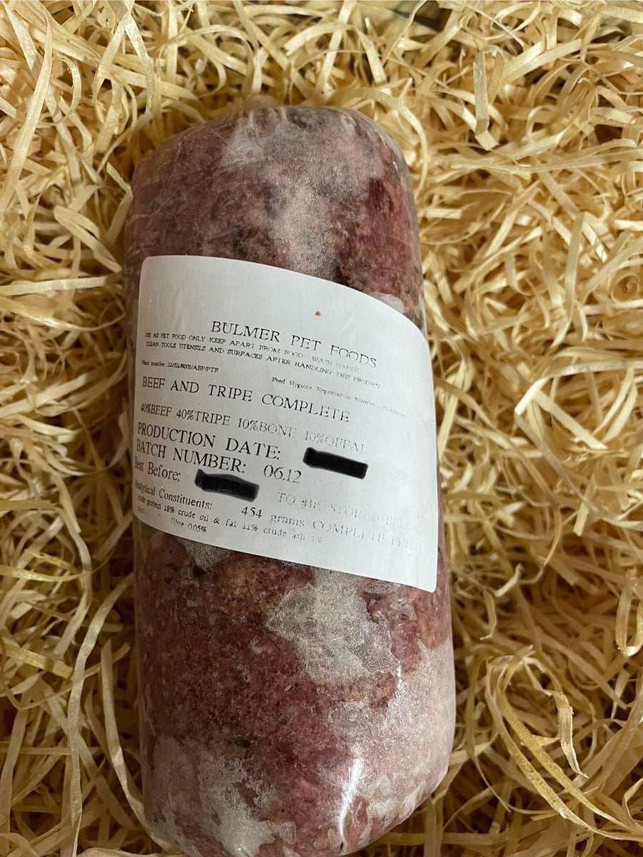 Bulmer Beef and Beef Tripe 80/10/10 Mince. – Orderpetfood.co.uk